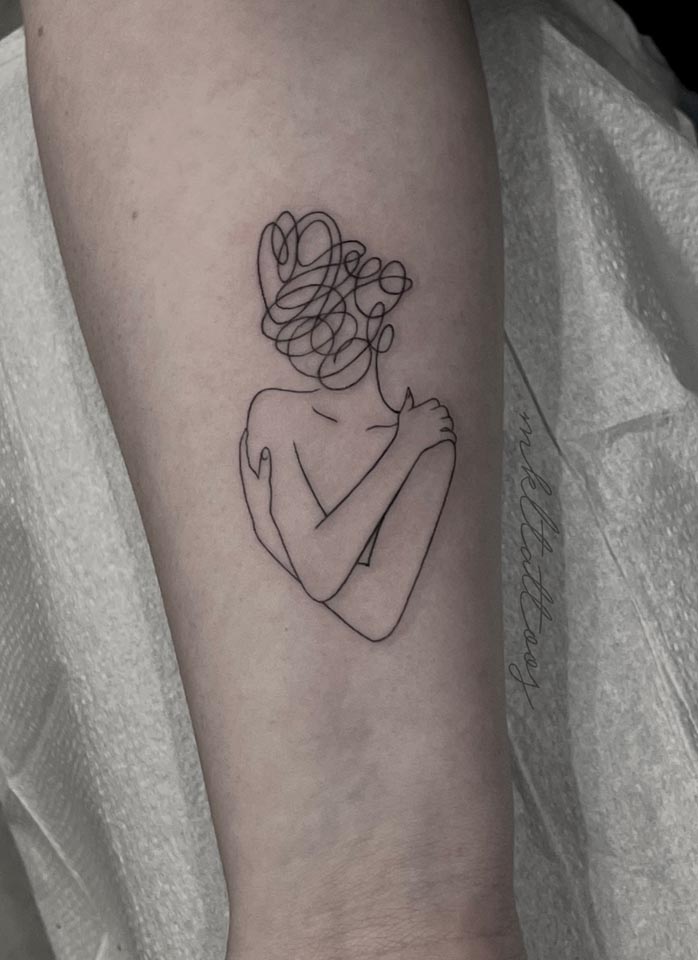 Fine Line, Linework tattoo by Mel Lockett